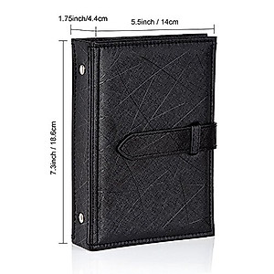 Yiluana Jewelry Organizer, Portable Earring Holder Pu Leather Travel Jewelry Organizer Case with Foldable Book Design for Girls Women (Black)