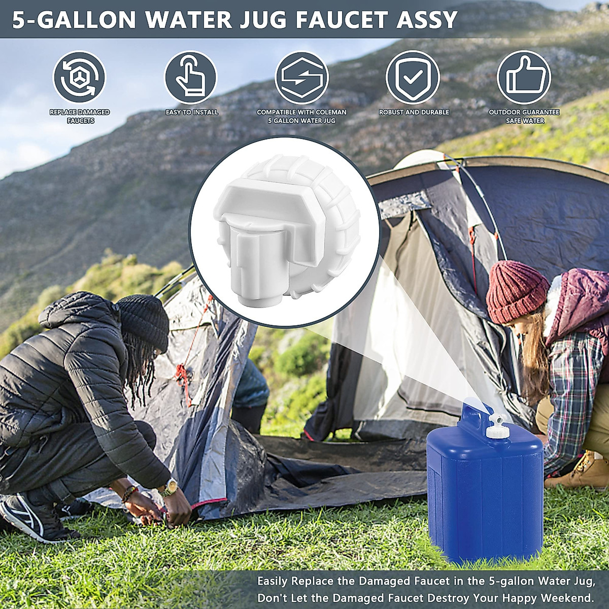 5-Gallon Water Jug Spigot, for 5 Gallon Coleman Water jug. Water Carrier Jug Replacement Faucet Assy. Compatible with Special Coleman 5 Gallon Water Carrier Model, Sealed and Durable Water Jug Spout.