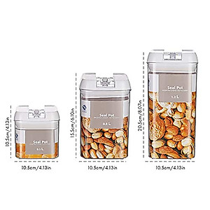 Zerodis Plastic Food Storage Container Airtight Cereal Jar Dried Fruit Jam Leak Proof Storage Box Easy Lock Lids To Keep, PP (d)