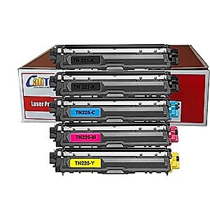 Calitoner Compatible Laser Toner Cartidges Replacement Brother TN221 TN225 for Brother MFC-9130CW, MFC-9330CDW, MFC-9340CDW, HL-3140CW, HL-3170CDW (2 Black,1 Cyan,1 Magenta,1 Yelllow)