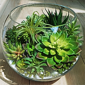 Winlyn 15 Pcs Artificial Succulents Unpotted Bulk Small Faux Succulent Plants Hanging Succulents Hops Aloe for Succulent Garden Wreath Floral Arrangement Indoor Outdoor Green Decor