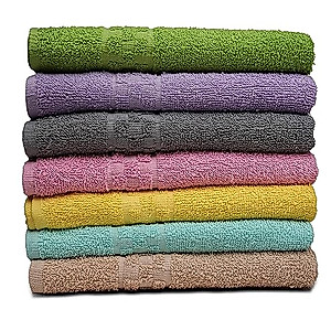 ZUPERIA 7-Pack Bath Towels - 30" x 54" - Ultra Soft 100% Cotton Large Bath Towels- Highly Absorbent for Bathroom, Pool, Gym, Spa, and Hotel Use (Colors Vareity)