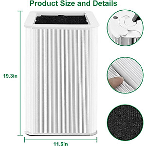 121 Replacement Filter Compatible with Blueair Blue Pure 121, H13 True HEPA Filter Particle and Activated Carbon Replacement Filter(1Pack)