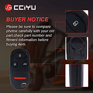 cciyu 2X Keyless Entry Remote Fob 4 Buttons Replacement for 98 99 00 01 02 03 for Acura TL/for Honda for Accord (KOBUTAH2T)