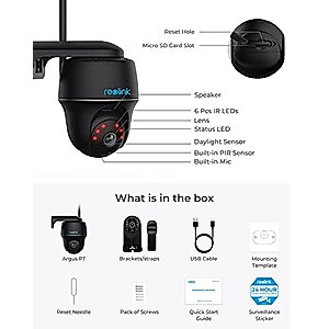 REOLINK 2K Security Camera Outdoor, Pan Tilt Battery Powered with 2.4/5GHz Dual-Band WiFi, 4MP Night Vision, Smart Detection, PIR Sensor, 2-Way Talk, Time Lapse, No Hub Needed, Argus PT (Black)