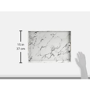 American Atelier Marble Rectangle Tray with Handles-White/Gray, 14" x 19" x 2", (1270527)