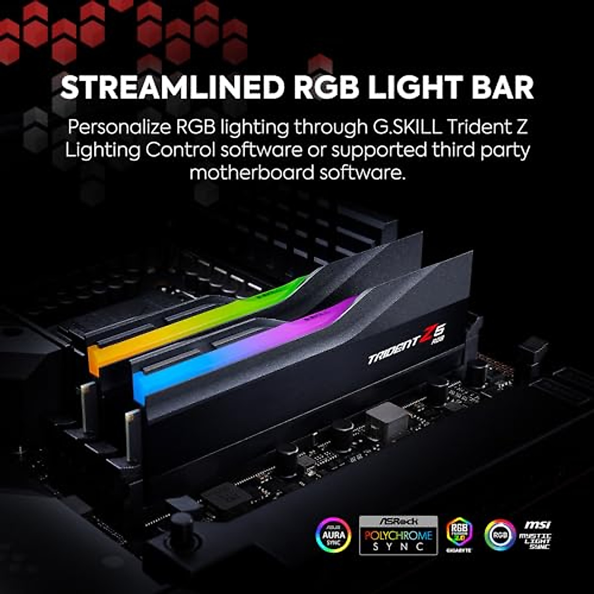 G.SKILL Trident Z5 RGB Series (Intel XMP 3.0) DDR5 RAM 32GB (2x16GB) 7600MT/s CL36-46-46-121 1.40V Desktop Computer Memory UDIMM - Matte Black (F5-7600J3646G16GX2-TZ5RK)