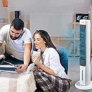 Arctic Air Tower 2.0 Evaporative Air Cooler - Large Area Room Cooling, 4 Speed Settings, Quiet Oscillation, Space-Saving, Perfect for Bedroom, Living Room, Office & More