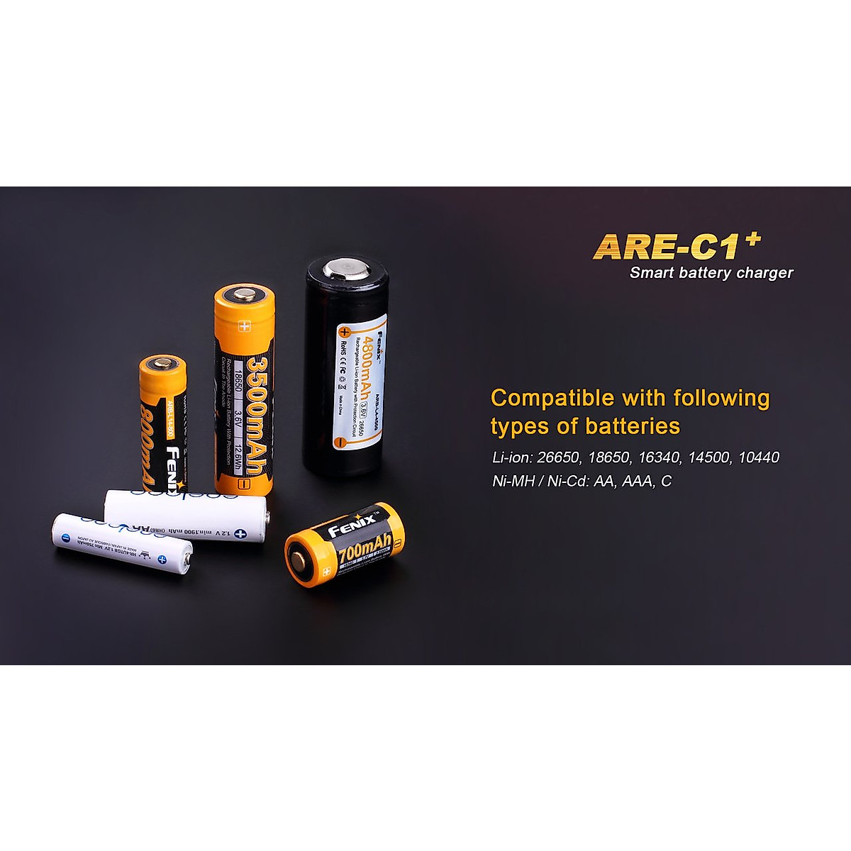 EdisonBright Fenix are-C1+ Plus Universal Smart Digital Display Battery Charger Battery Carry case