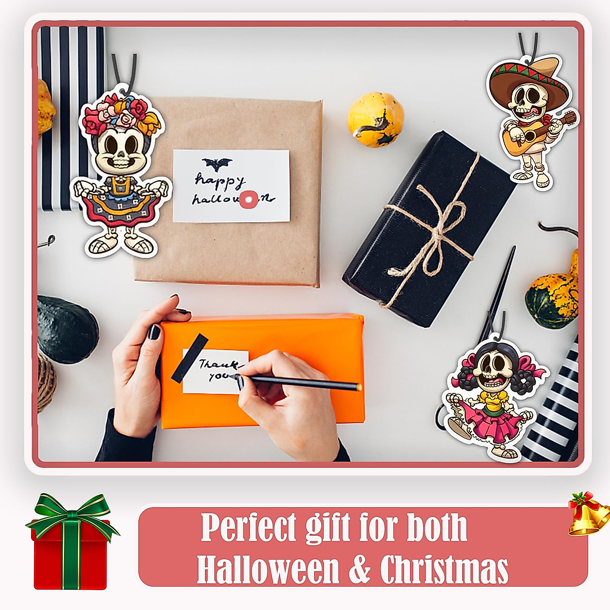 Car Air Fresheners - Christmas Car Interior Hanging Scents 9Pcs Car Accessories Halloween Xmas Tree Decorations Gift for Women Men Teen Girl