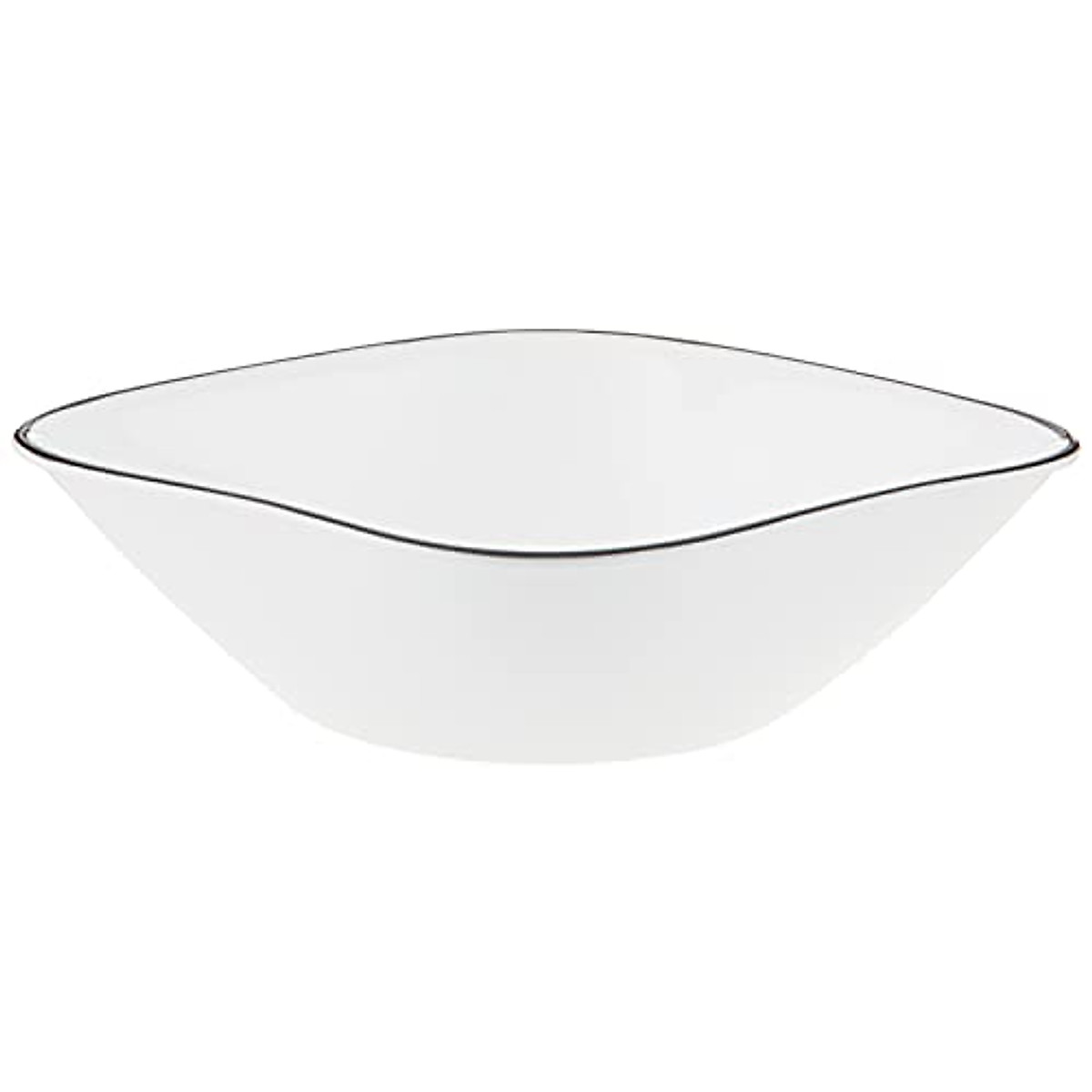 Corelle Vitrelle 6-Piece (22-Oz) Cereal Soup Bowls, Triple Layer Glass and Chip Resistant, Lightweight Square Dinnerware Bowl Set, Simple Lines