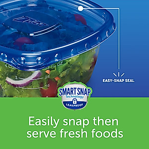 Ziploc Food Storage Meal Prep Containers Reusable for Kitchen Organization, Smart Snap Technology, Dishwasher Safe, Mini Rectangle, 24 Count