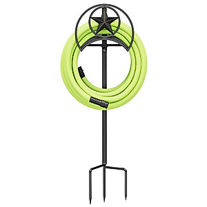 GOFORWILD Garden Hose Holder, Decorative Hose Butler Sturdy Water Hose Rack, Durable Wall Hose Hanger, Holds 125-Feet of 5/8-Inch Hose, Hose Reel, Made of Gauge Steel, 7010 …