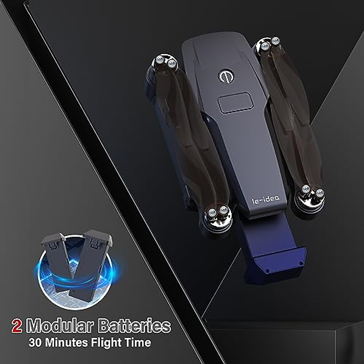 le-idea Drone with Camera 4K Brushless Motor 2 Cameras Drones for Adults 40km/h Max Speed Level 4 Wind Resistance 5GHz WiFi FPV Quadcopter for Beginners IDEA16