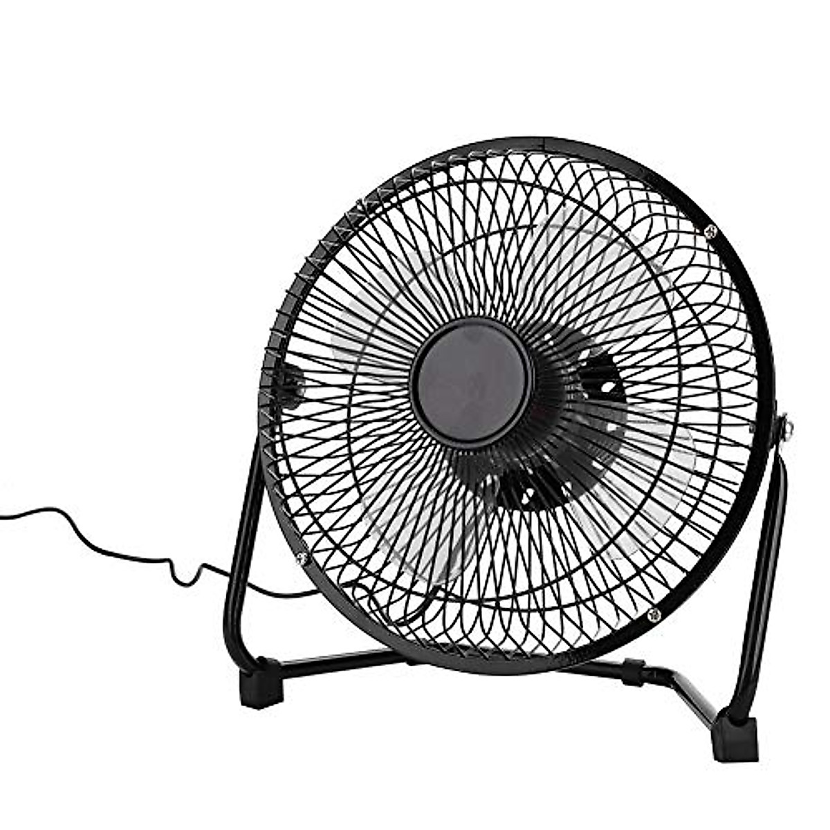 Iron USB Solar Panel Fan, 8 inch 5.2W 6V Cooling Fan + Solar Panel for Outdoor Traveling