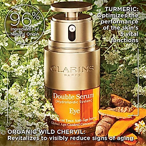 Clarins Double Serum Eye | Anti-Aging Eye Treatment | Visibly Smoothes, Firms, Hydrates and Revitalizes For More Youthful-Looking Eyes In Just 7 Days* | 13 Plant Extracts, Including Turmeric | 0.6 Oz
