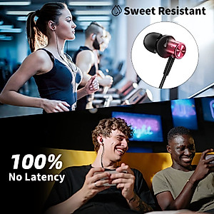 3.5mm Jack Earbuds Magnetic Wired Earphone for Chromebook PC Laptop Computer Samsung Galaxy A25 A15 5G in-Ear Headphone Noise Canceling Corded Headset for Kindle Fire HD 10 8 Plus 7 Kids