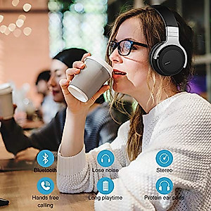 E7 PRO Active Noise Cancelling Bluetooth Headphones with Free Carring Case, Wireless Headphones Over Ear 30H Playtime Hi-Fi Stereo Sound, Microphone for Travel Work PC TV