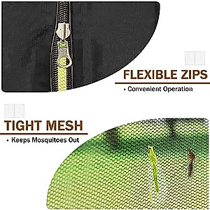 EasyLee Gazebo Universal Replacement Mosquito Netting 10x12, 4-Panel Screen Walls for Outdoor Patio with Zipper, Mosquito Net for Tent Only (Black)
