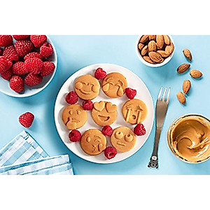 Mini Emoticon Smiley Faces Waffle Maker - Create 7 Cool Unique Waffles or Pancakes w Electric Non Stick Waffler Iron - Featuring a Kiss Face, Heart Eyes, Smile & More, Cute Easter Morning Breakfast