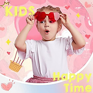 LUCKYCHRIS 2 Pcs Purple Heart Sunglasses for Women Oversized Heart Shaped Glasses Rimless Fun Sunglasses Pack for Bachelorette Party Favors