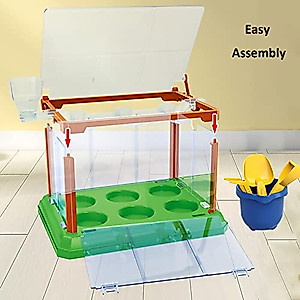 EXBEPE Kids Gardening Kit Greenhouse Growing Terrarium Kit Plant Growing Set Discovery Educational Gardening Gift for Boy & Girl