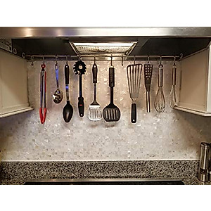 Art3d White Seamless Mother of Pearl Tile Shell Mosaic for Bathroom/Kitchen Backsplashes (10 Sheets)