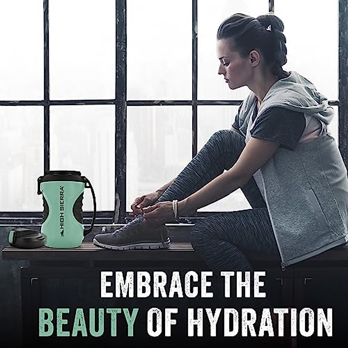 High Sierra - [BPA FREE] 64 OZ Insulated Water Jug, [Soft Spout – NO MORE TEETH BUMPS] Built-in Fence Anchor, Keeps Iced Water Cold for Hours, EXTRA LARGE Sports Bottle, Mint