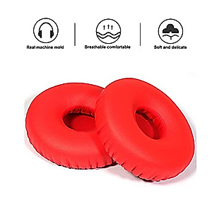 Aiivioll 1 Pair of E40 Replacement Headphone Earpads Compatible with Synchros E40BT E40 S400 T450 Headphones (Red)