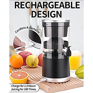 Electric Juicer Rechargeable - Citrus Juicer Machines with USB and Cleaning Brush Portable Juicer for Orange, Lemon, Grapefruit