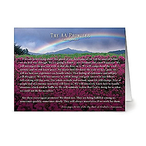 Sobriety Greeting Cards – 24 Pack – Sobriety Prayers Note Cards – Unique Design – Kraft ENVELOPES Included – Blank Greeting Card – Glossy Cover Blank Inside – by Note Card Café