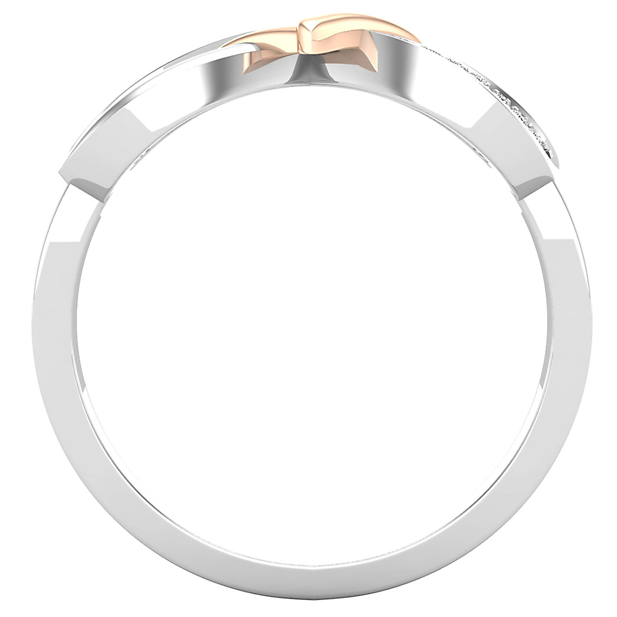 Dazzlingrock Collection Round White Diamond Infinity Interlock Heart Engagement Ring for Women (0.08 ctw, Color I-J, Clarity I2-I3) in Rose Gold Plated Sterling Silver Size 6