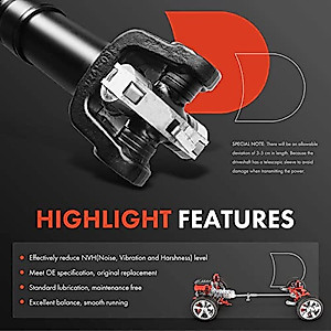 A-Premium Front Complete Drive Shaft Prop Shaft Driveshaft Assembly Compatible with Jeep Cherokee 1987-2001, Comanche 1987-1992, Wagoneer 1987-1990, 4WD Automatic Transmission, Replace# 53005542