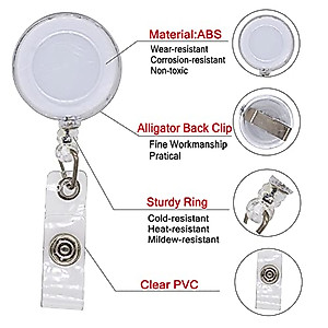YEALQUE 10 Pack Nurse Badge Reel Holder Retractable Nursing ID Badge Reels Cute for Nurses Doctor Medical Health Hospital Office Worker Gifts(A-10PCS) …