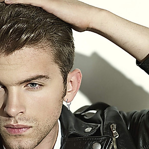 Magitaco 10 Pieces Hoop Dangle Earrings for Men Women Clip On Earrings Non Piercing Stainless Steel Dangle Hinged Hoop Earrings Long Chain Pendant Earrings Silver Kpop Earrings