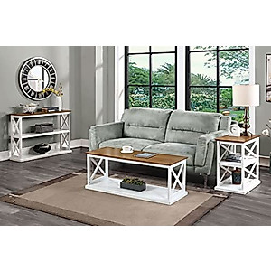 Convenience Concepts Coventry Coffee Table with Shelf, Driftwood/White