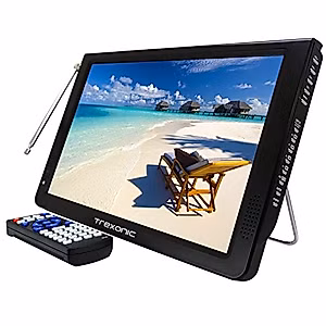 Trexonic Ultra Lightweight Rechargeable 12" LED TV With HDMI, SD, MMC, USB, VGA, Headphone Jack, AV Inputs and Output And Built-in Digital Tuner
