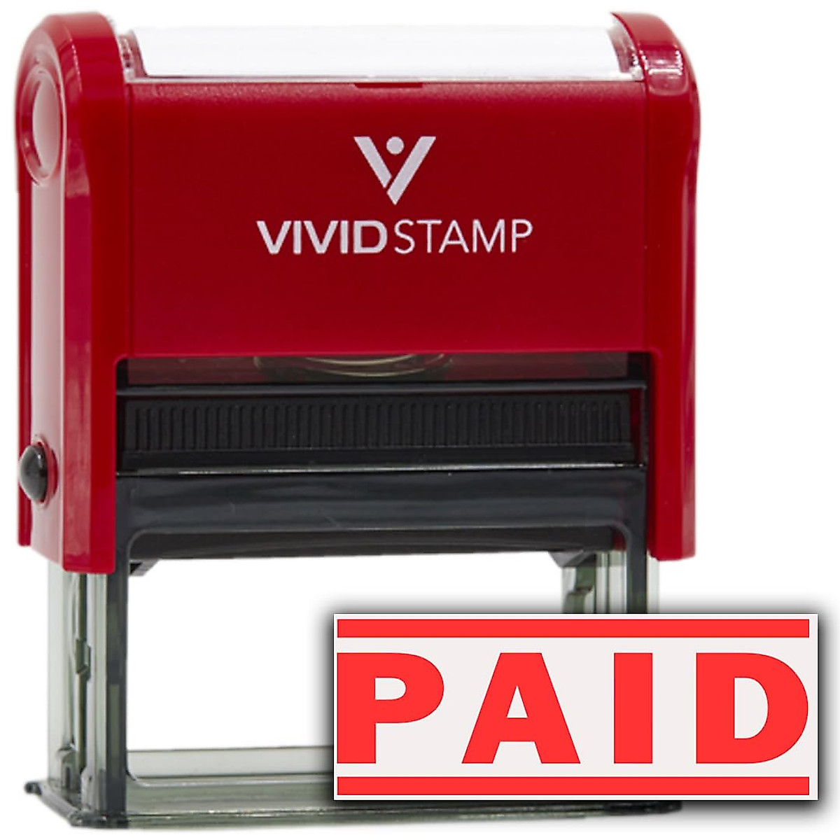 Paid Self Inking Rubber Stamp (Red) - Medium