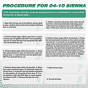 Beefunny Keyless Entry 6 Button Remote Car Key Fob for Toyota Sienna 2004-2013 FCC ID: GQ43VT20T (2)