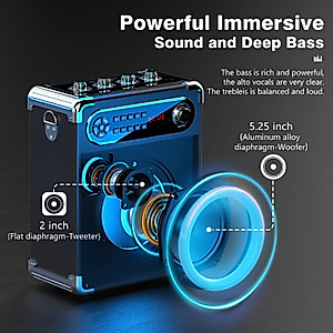 HWWR Karaoke Machine with 3 Wireless UHF Microphones for Adults, Portable Bluetooth Speaker, Party Speaker with Disco Lights for Outdoor, PA System Karaoke Speaker Support TWS, Unpowered Cabinets