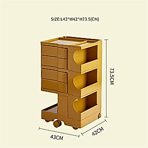 HIGOH Bedside Table Rotary Mobile Bedside Table Bedroom Bedside Table Living Room Sofa Side Table Locker Storage Rack Furniture Accessories (Color : Orange)