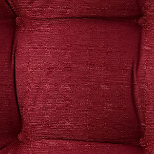 Sweet Home Collection Rocking Chair Cushion Premium Tufted Pads Non Skid Slip Backed Set of Upper and Lower with Ties, 1 Count (Pack of 1), Burgundy Red