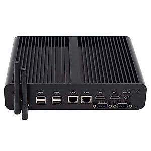 WEIDIAN Fanless Mini Desktop Computer, Windows 10 HTPC with Core i7 5500U CPU, 16GB RAM, 512GB SSD, Dual HD, 4USB 3.0,Card Reader, WiFi, Industrial PC Desktop Mini PC Gigabit Ethernet,BT 4.0
