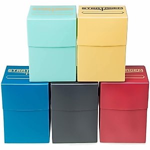 Stratagem The Big Box Card Deck Box w Divider|TCG Box for Baseball Cards, MTG, Trading Card Games| 5 Pack - Multiple Colors