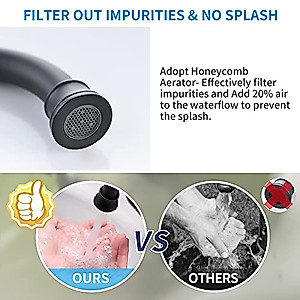 BRAVEBAR 4 Inch Bathroom Sink Faucet Black - 2 Handle Centerset Bathroom Faucets | 360° Swivel Spout Vintage Vanity Faucet Bathroom with Pop-up Drain Assembly and Water Supply Hoses Matte Black