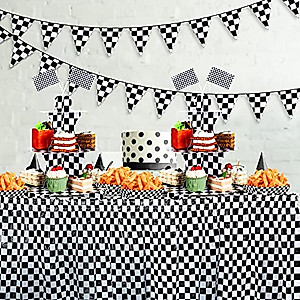 Checkered Racing Party Cupcake Stand and 30 Pcs Paper Food Trays Car Party Supplies Black and White Checkered Racing Flag 3 Tier Cake Cupcake Holder Paper Boats for Birthday Party Baby Shower Cake