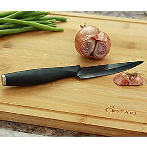 Advanced Ceramic Paring Knife - 4 Inch Blade Never Needs Sharpening - Premium Kitchen Knife with Sheath and Magnetic Gift Box - Black Mirror Finish