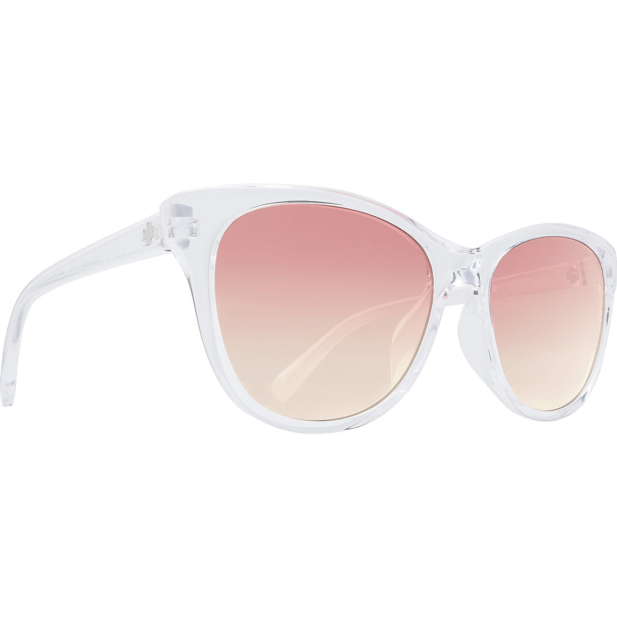 SPY Optic Spritzer, Cat-Eye Sunglasses, Color and Contrast Enhancing Lenses, Clear - Pink Sunset Lenses