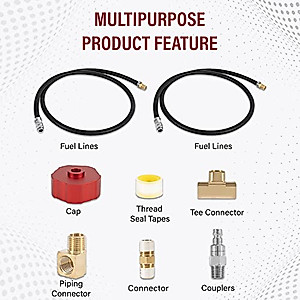HND1.2CD Dual System Extended Run Generator Fuel Kit For Honda EU1000i EU2000i EU2200i Polaris P1000i Champion 2000 Generac and Kipor Generators (Fuel Tank Not Included)