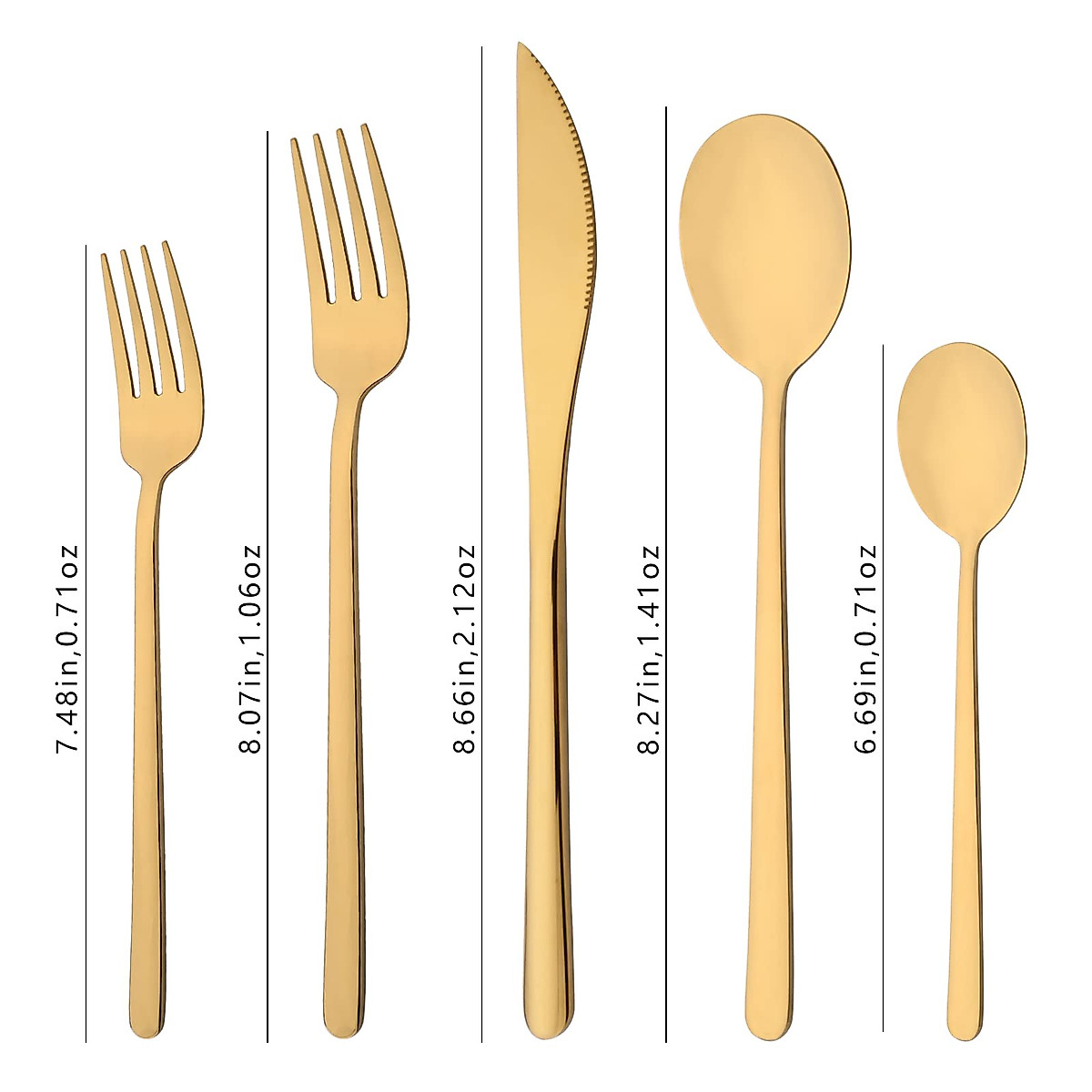 Uniturcky 50-Piece Flatware Silverware Cutlery Set for 10, Stainless Steel Utensils for Home Kitchen Restaurant Hotel, Include Knife Fork Spoon, Gold Mirror Finish, Ergonomic Design,Dishwasher Safe
